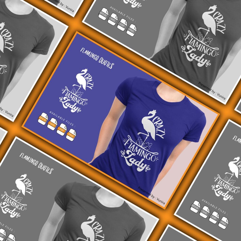 Crazy Flamingo Lady | Lettering Quotes – MasterBundles