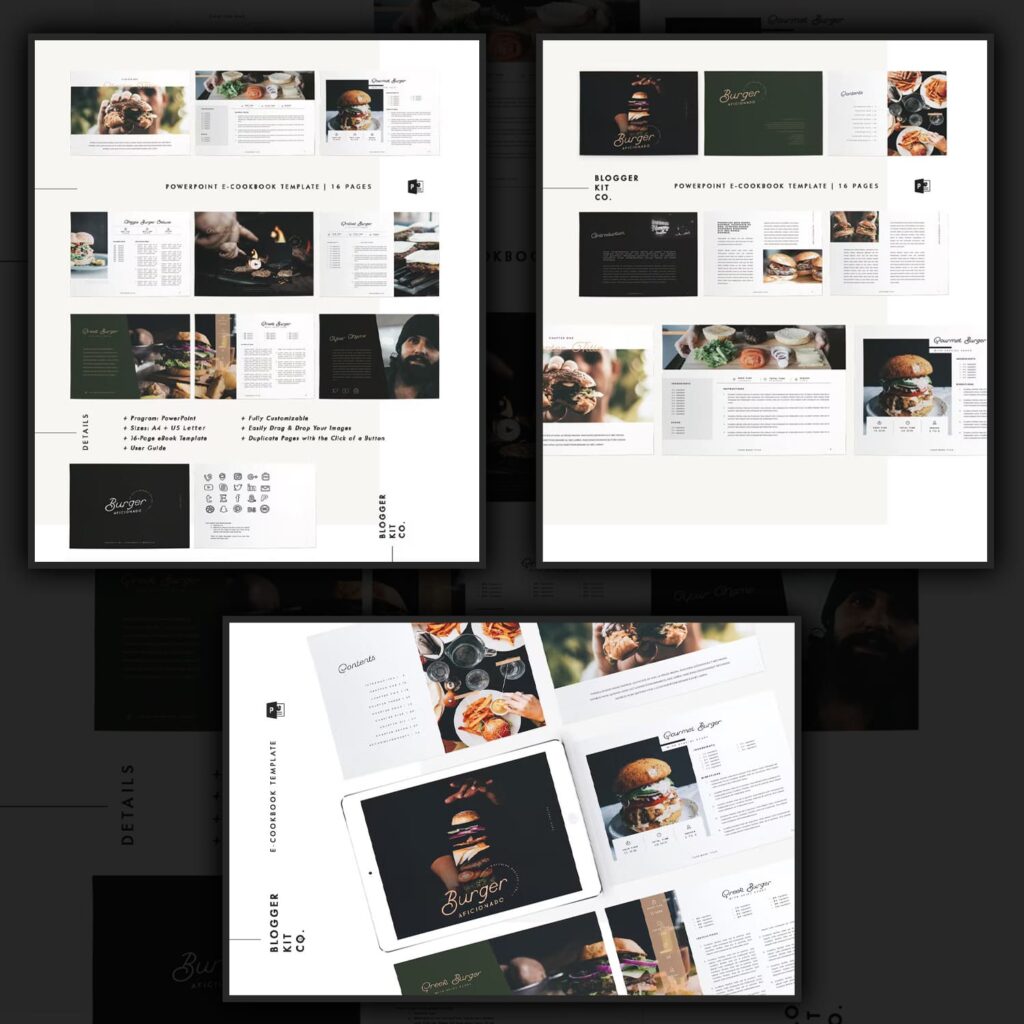 eBook Template Cookbook 16 Pages PowerPoint – MasterBundles