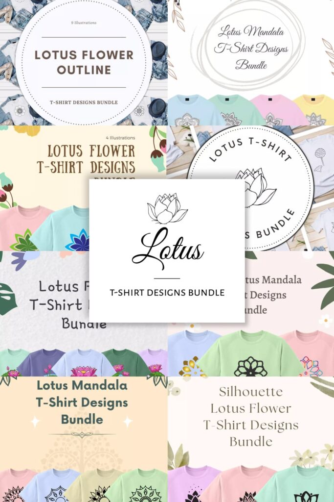 Lotus T-shirt Designs Bundle – MasterBundles