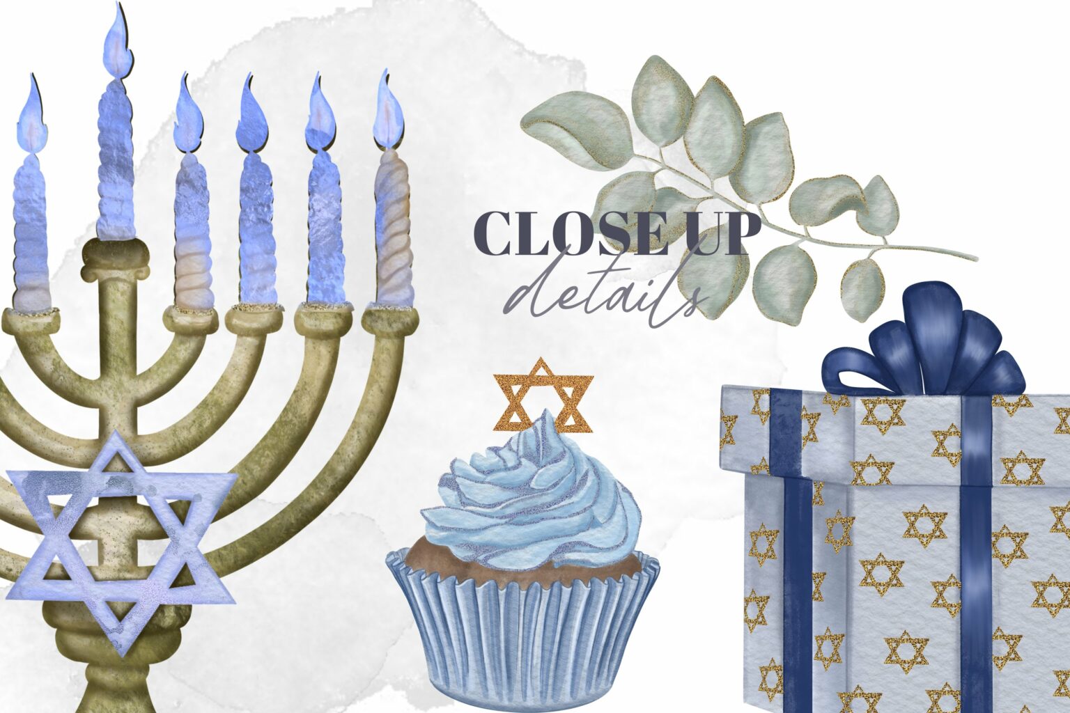 Hanukkah Watercolor Sublimation Clipart – MasterBundles
