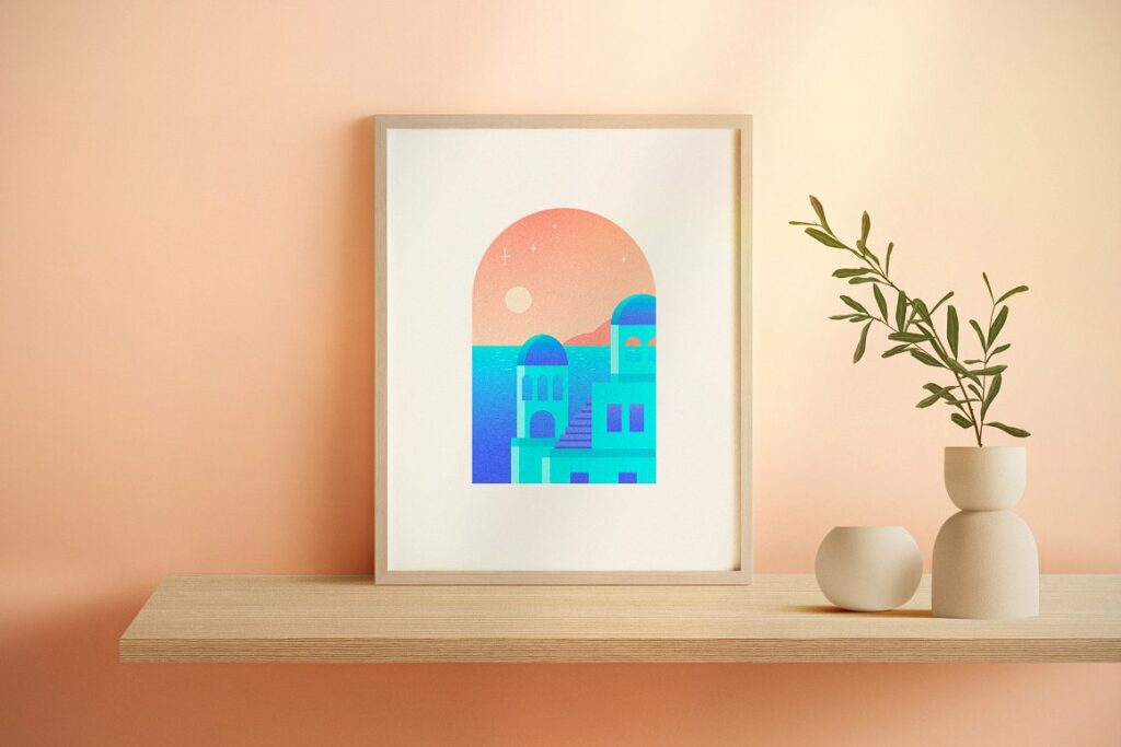 Oh Summer! Neon Sunset Scene Set | Master Bundles