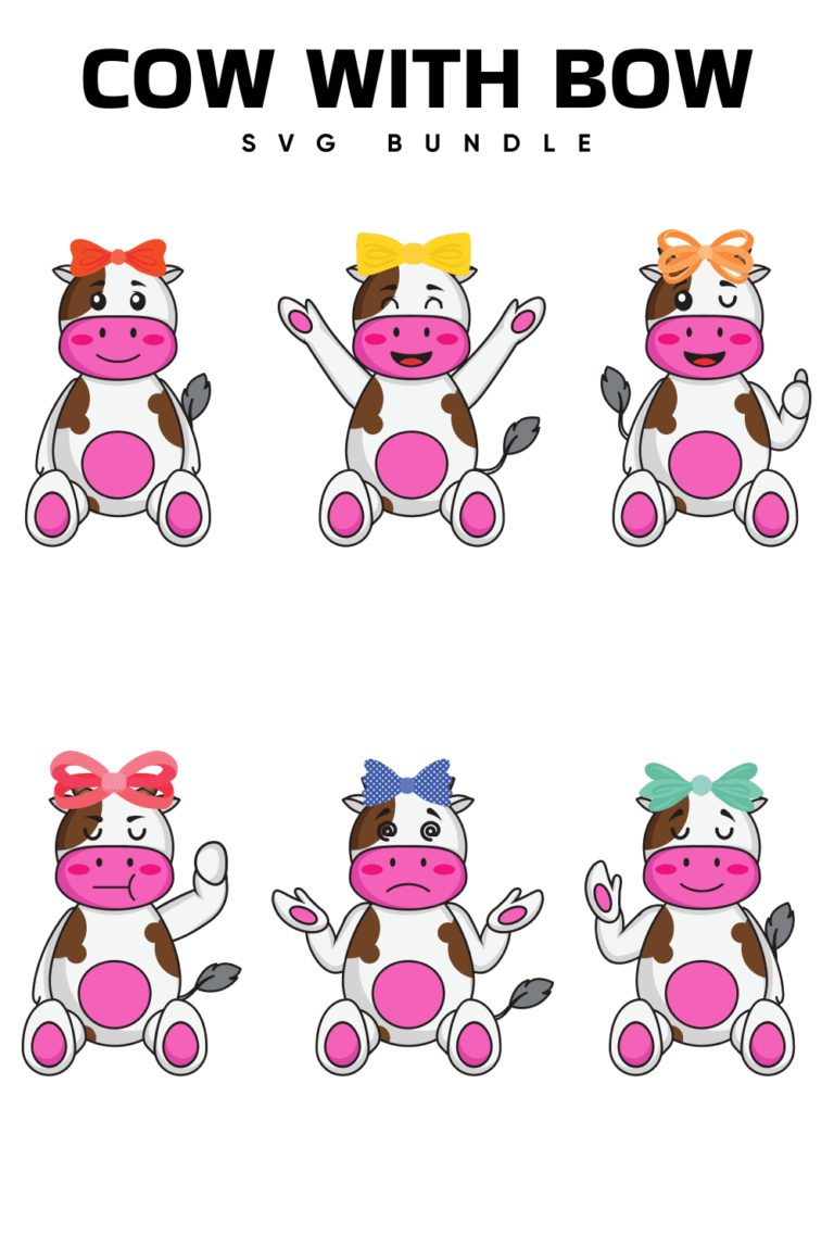 Cow with Bow SVG Bundle – MasterBundles