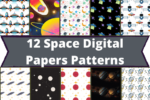 12 Space Digital Papers Patterns KDP – MasterBundles