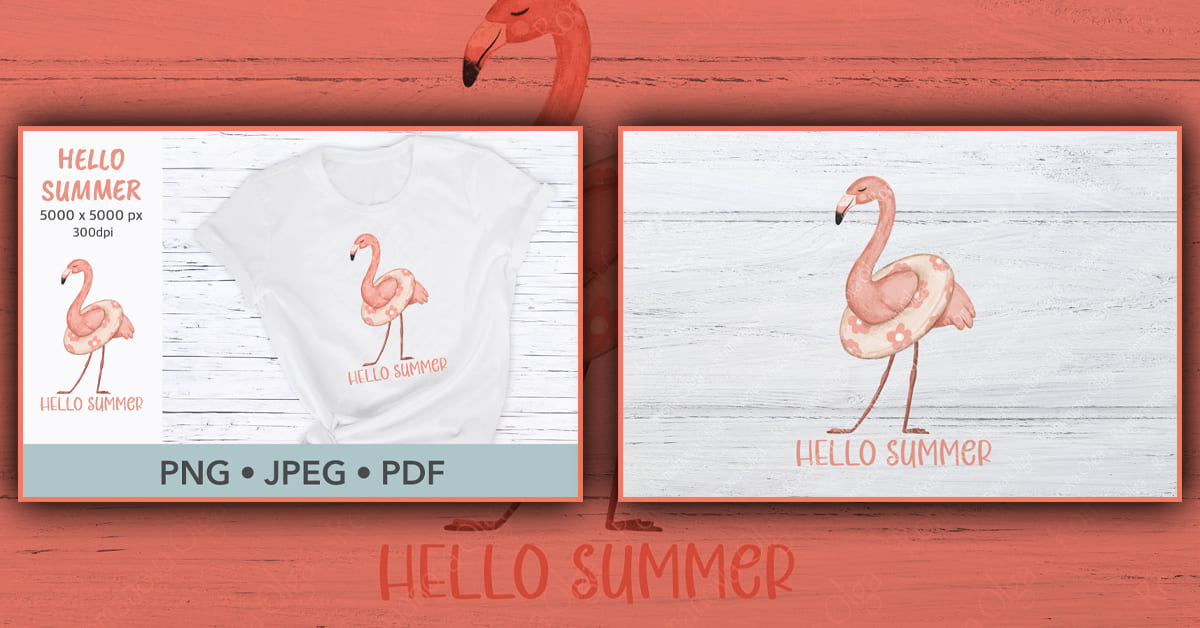 Flamingo. Summer Sublimation Design. Hello Summer – MasterBundles