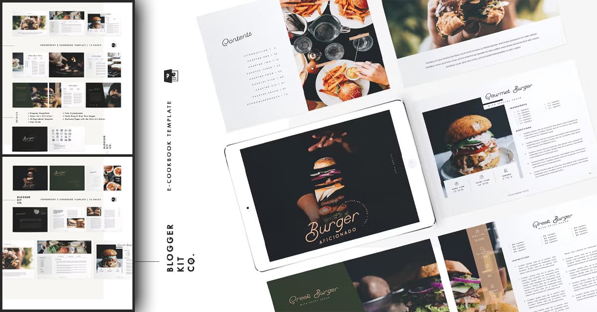 eBook Template Cookbook 16 Pages PowerPoint – MasterBundles