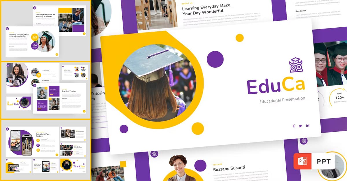 Education University Powerpoint Template - Educa – MasterBundles
