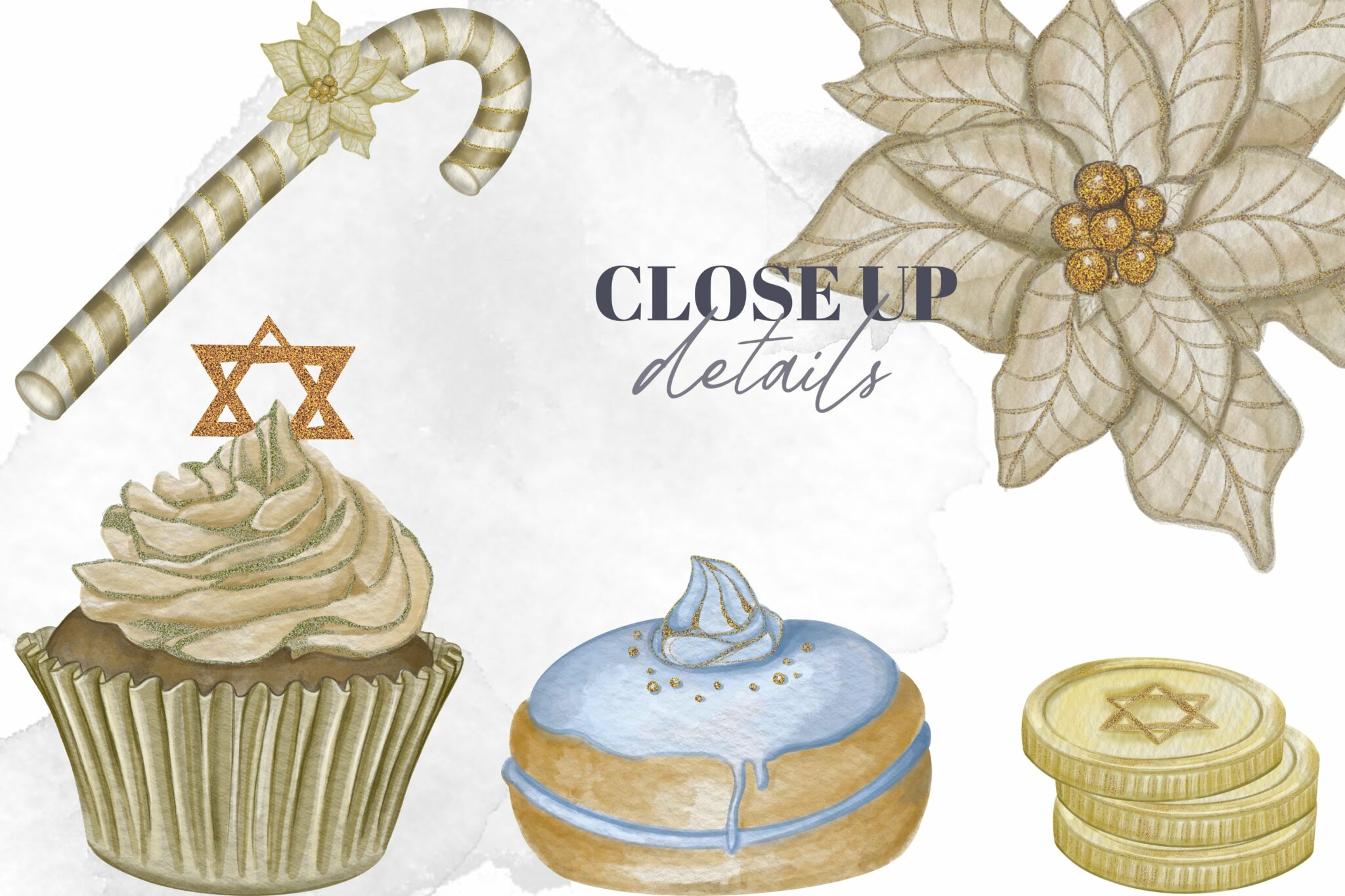 Hanukkah Watercolor Sublimation Clipart – MasterBundles
