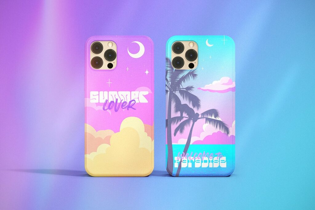 Oh Summer! Neon Sunset Scene Set | Master Bundles