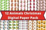 12 Christmas Animals Pattern Images Pack – MasterBundles