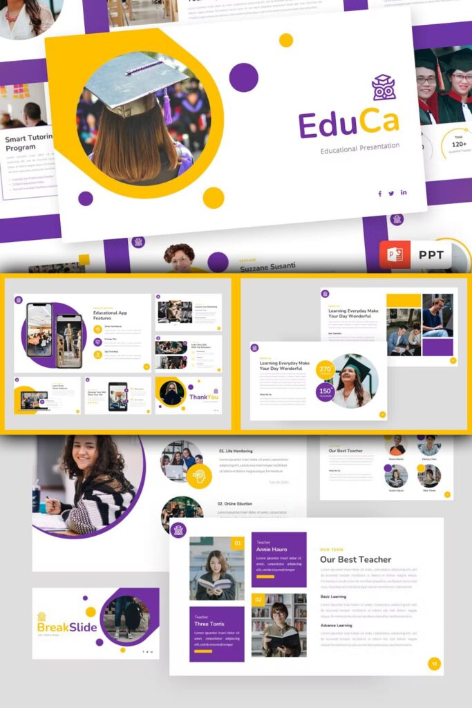 Education University Powerpoint Template - Educa – MasterBundles