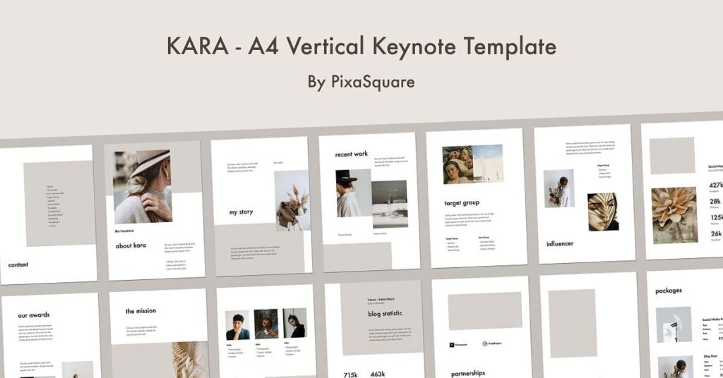 KARA - A4 Vertical Keynote Template – MasterBundles