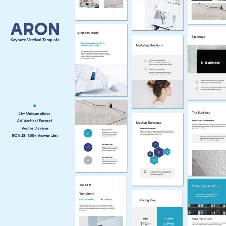 ARON - Vertical Keynote Template – MasterBundles