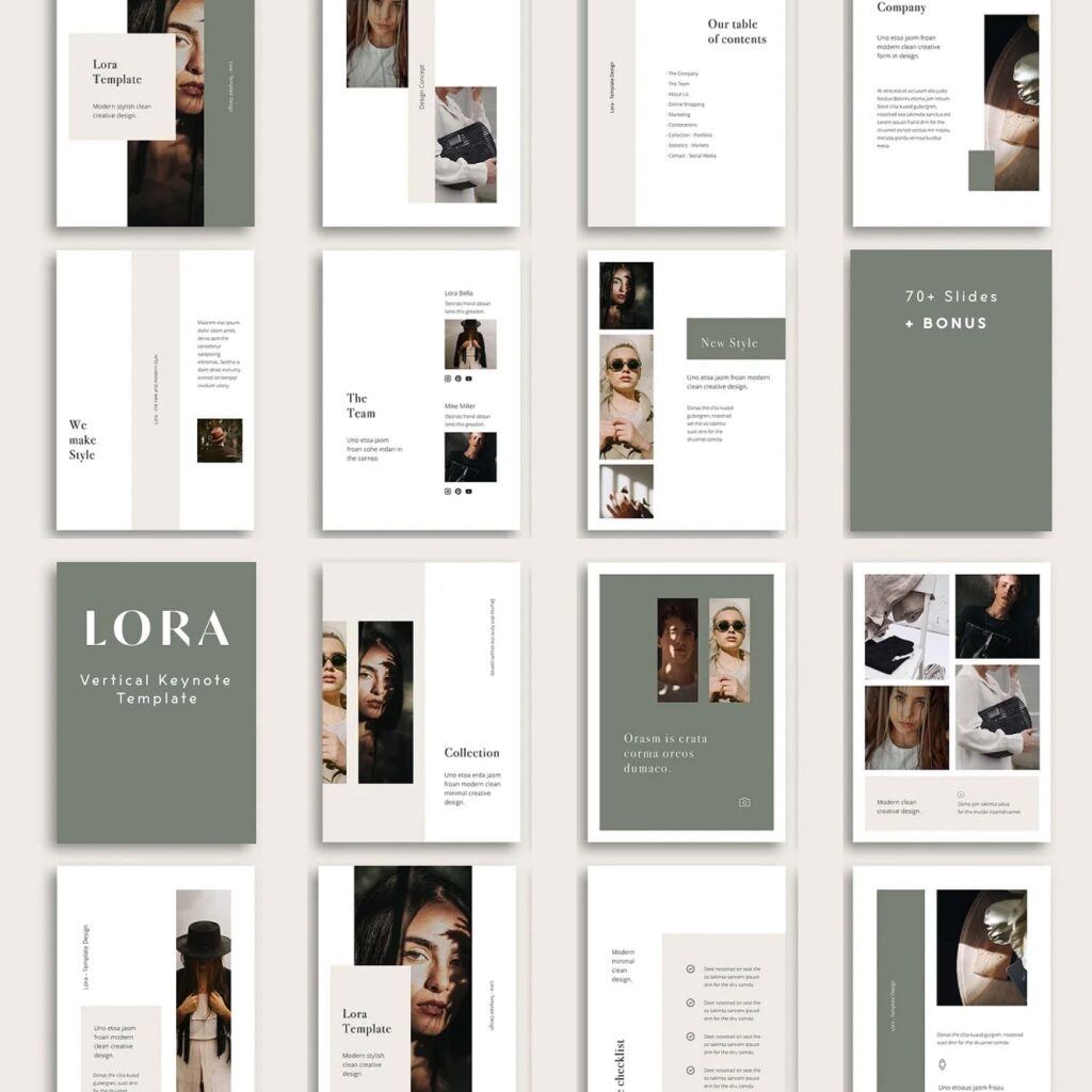 LORA - Vertical Keynote Template – MasterBundles