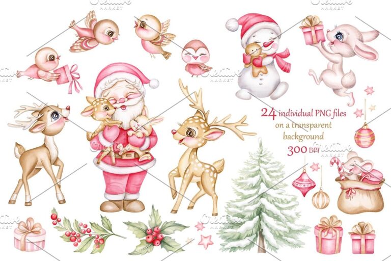 Cute Santa Clause Christmas Clipart – MasterBundles