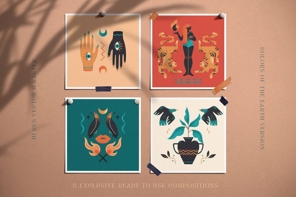 Sacred Oracle Vector Illustrations Bundle – MasterBundles
