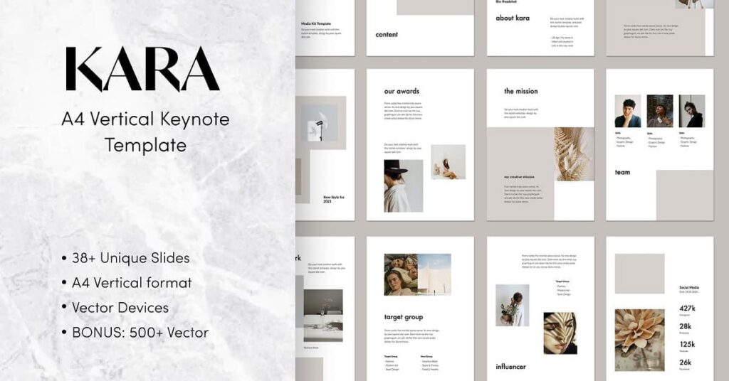 KARA - A4 Vertical Keynote Template – MasterBundles