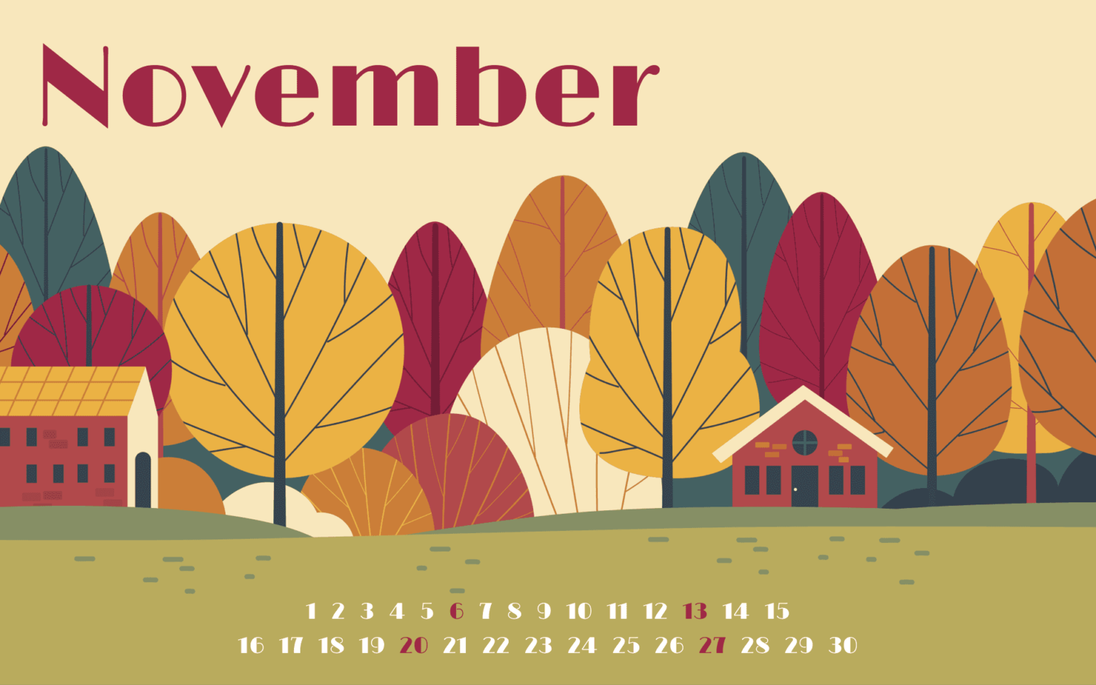 Free November Calendar – MasterBundles
