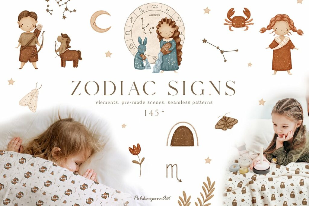 ZODIAC SIGNS. Astrology collection – MasterBundles