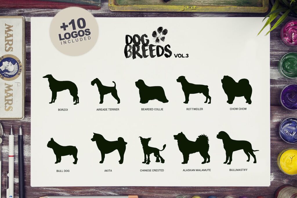 10 Dog Breeds Logos Vol.3 – MasterBundles