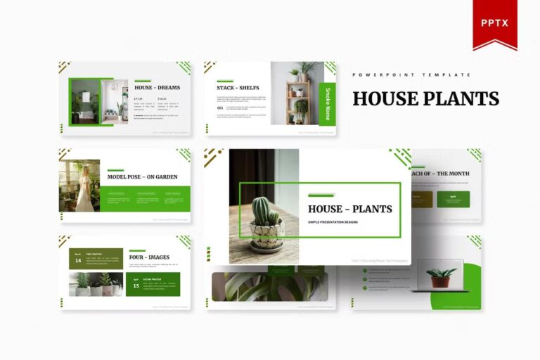House Plants PowerPoint Template – MasterBundles