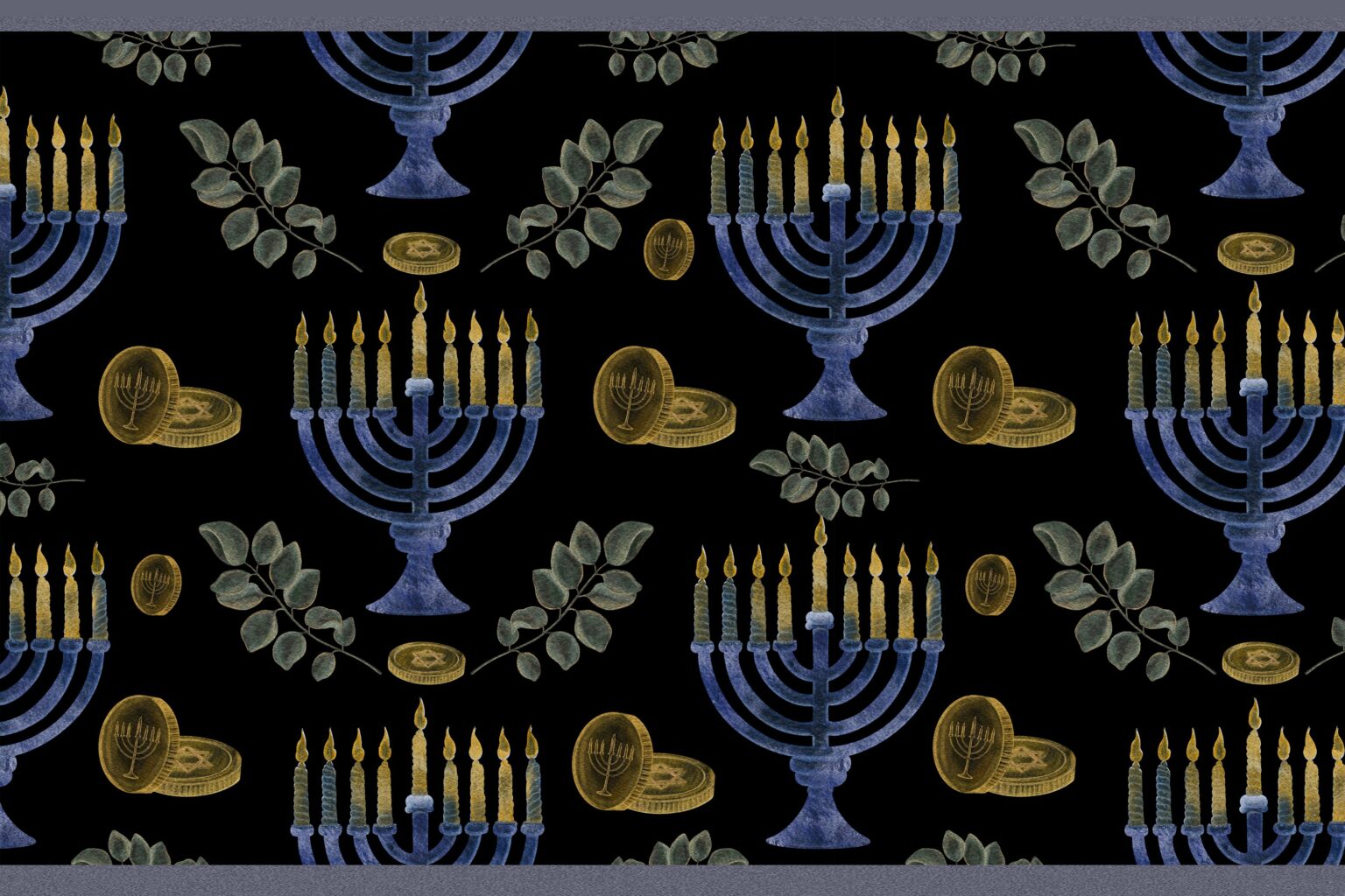 Hanukkah Trendy Seamless Pattern & Digital Paper – MasterBundles