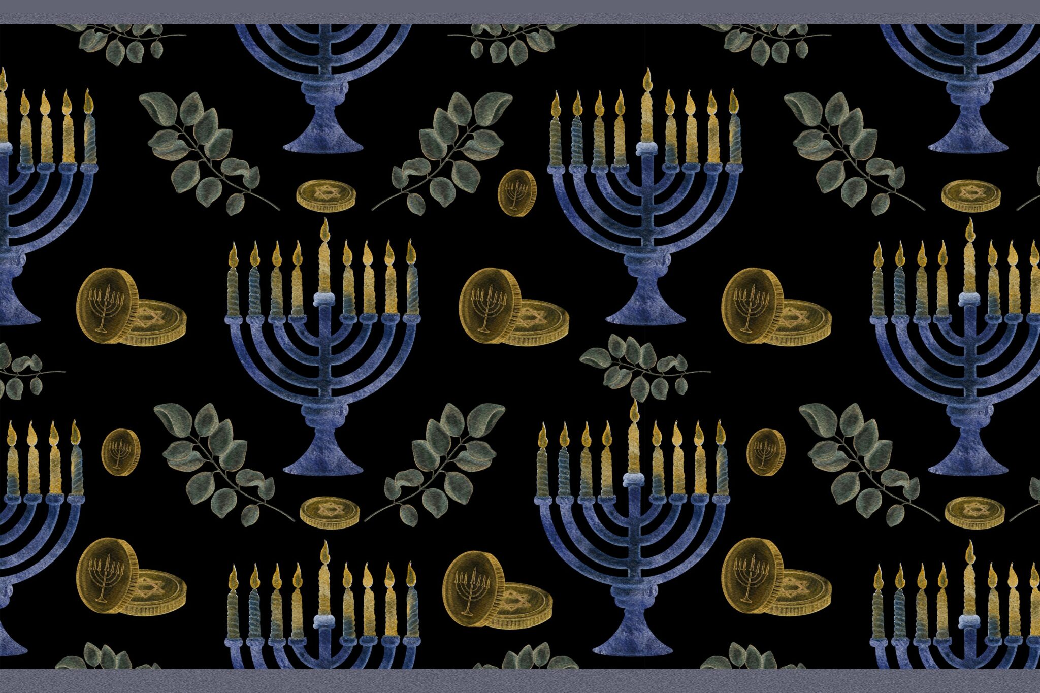 Hanukkah Trendy Seamless Pattern & Digital Paper – MasterBundles