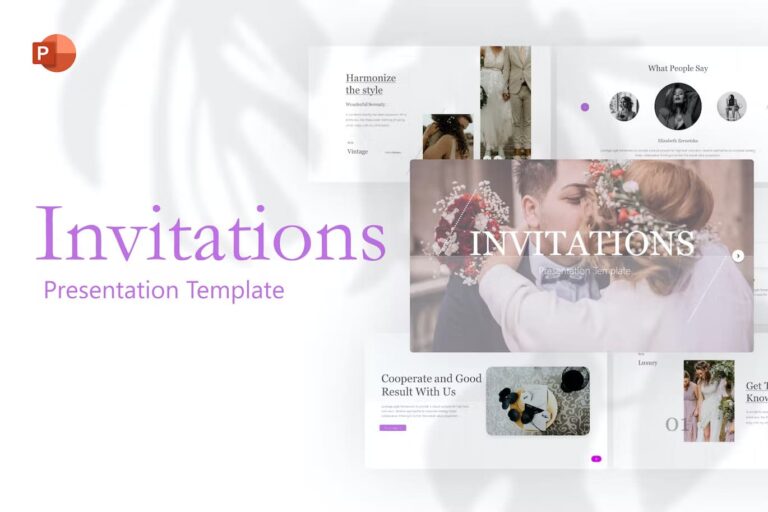 Invitations Simple PowerPoint Template – MasterBundles