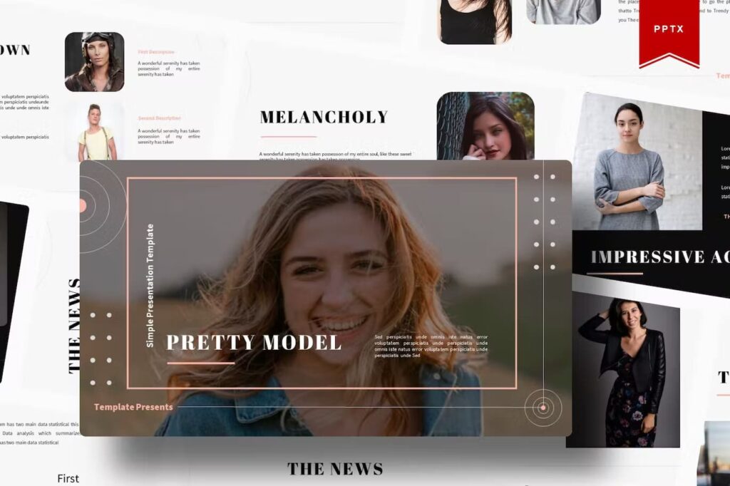 Pretty Model | Powerpoint Template – MasterBundles