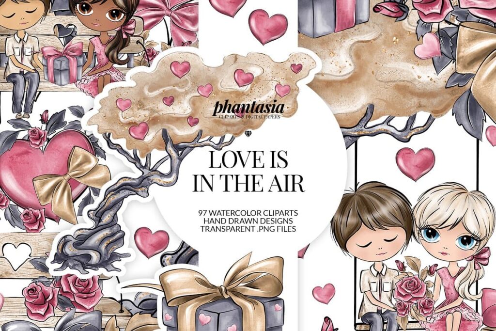 Valentines Day Watercolor Cliparts – MasterBundles