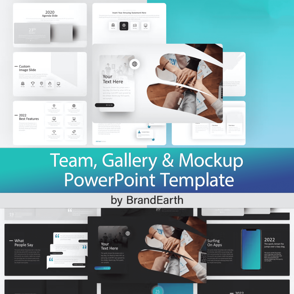Team, Gallery & Mockup PowerPoint Template – MasterBundles
