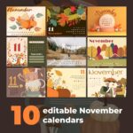 10 Free Editable November Calendars – MasterBundles