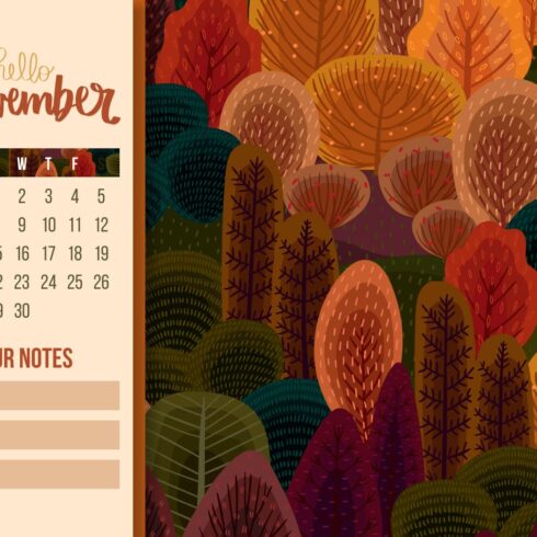Free November Forest Calendar | Master Bundles