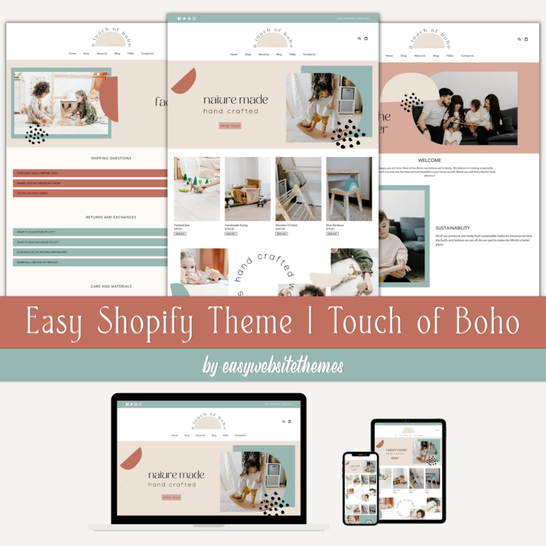 Easy Shopify Theme | Touch Of Boho – MasterBundles