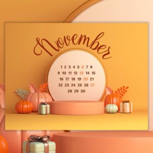 Free Fall November Calendar – MasterBundles