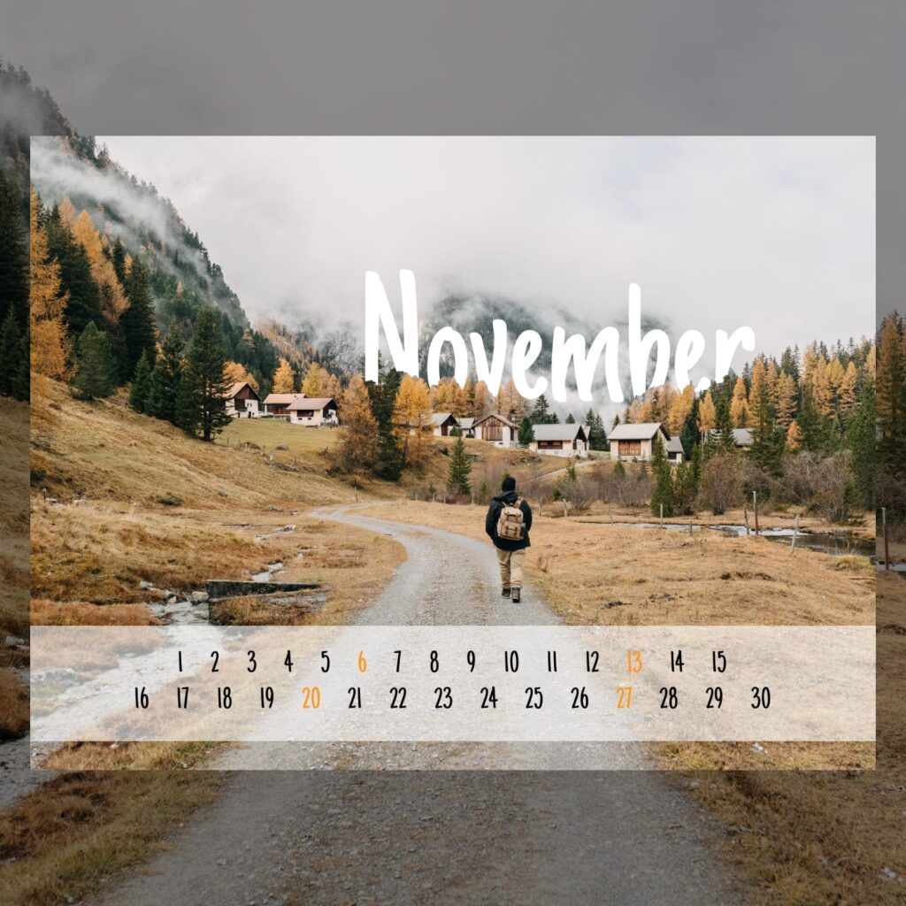 Free Calendar for November – MasterBundles