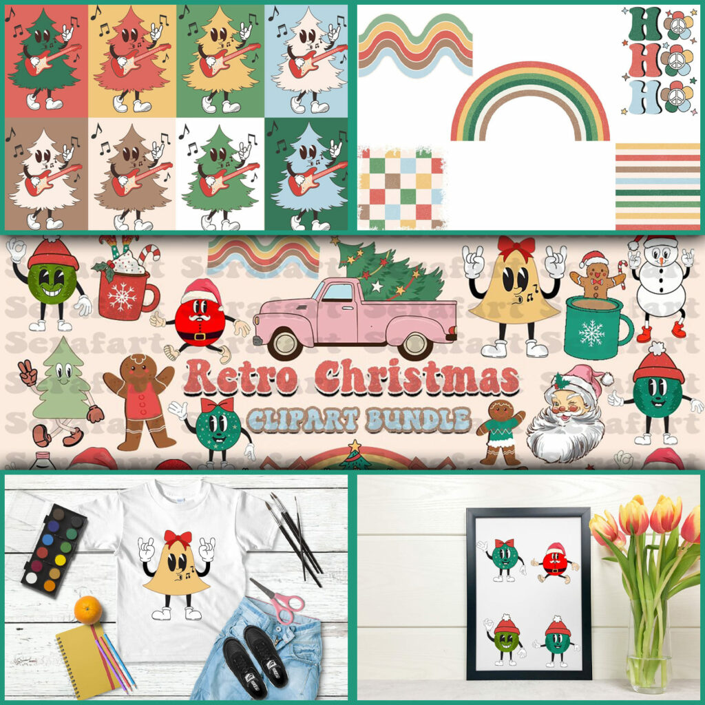 Retro Groovy Hippie Christmas Bundle – MasterBundles