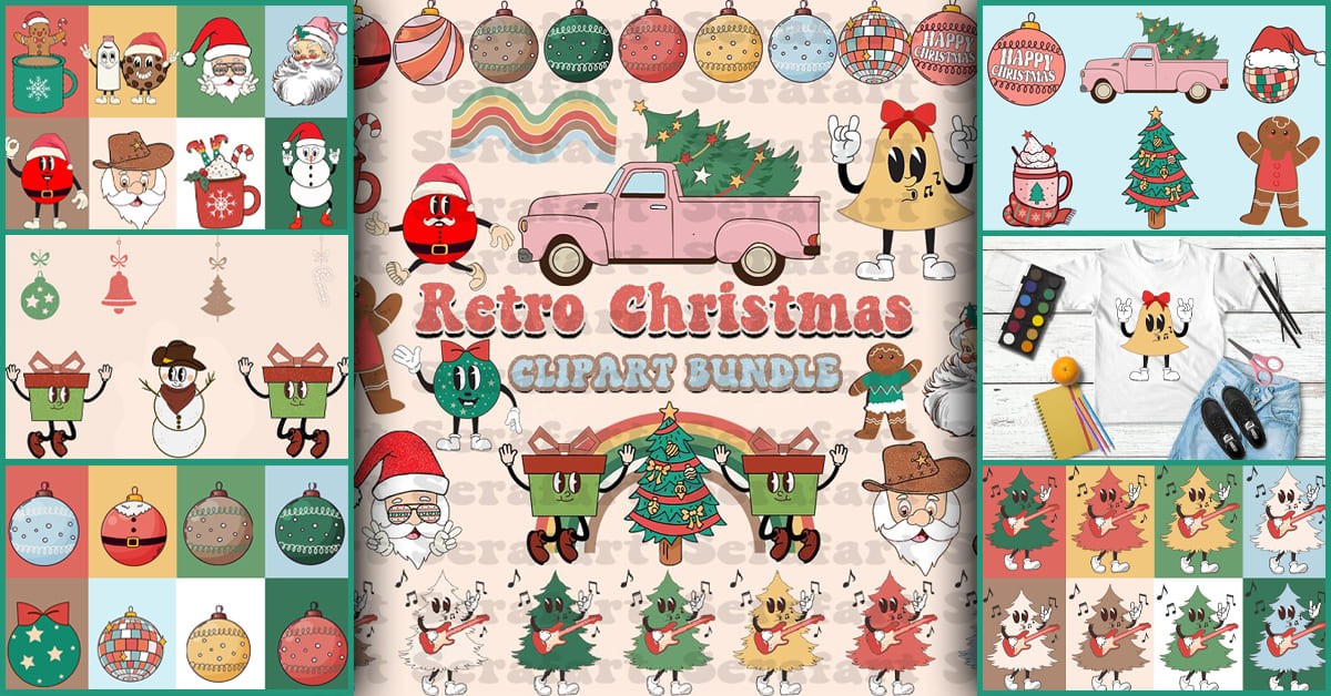 Retro Groovy Hippie Christmas Bundle – MasterBundles