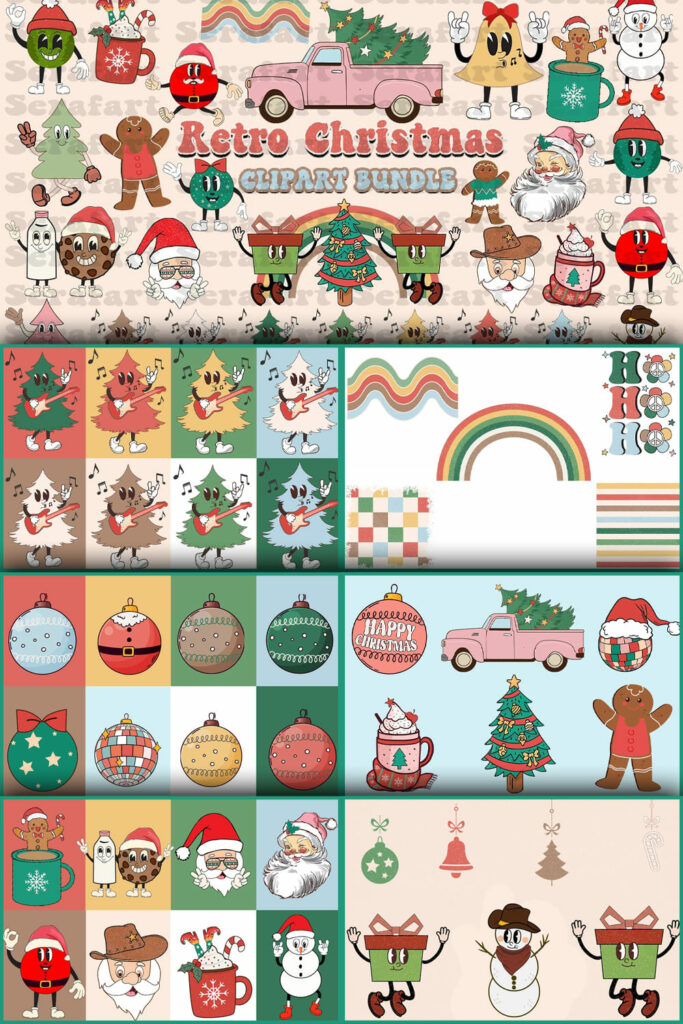 Retro Groovy Hippie Christmas Bundle – MasterBundles