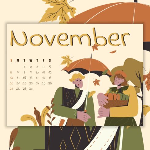 Free Autumn November Calendar – MasterBundles