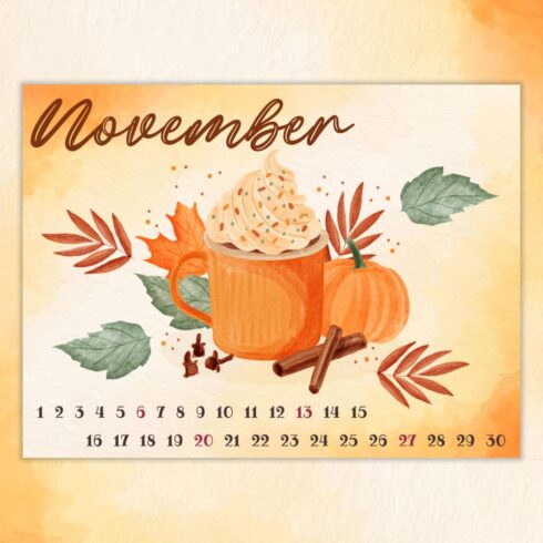 Free November Food Calendar | Master Bundles
