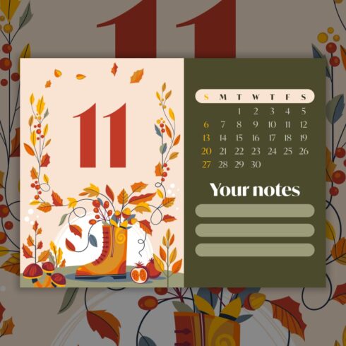 Free Cute November Calendar | Master Bundles