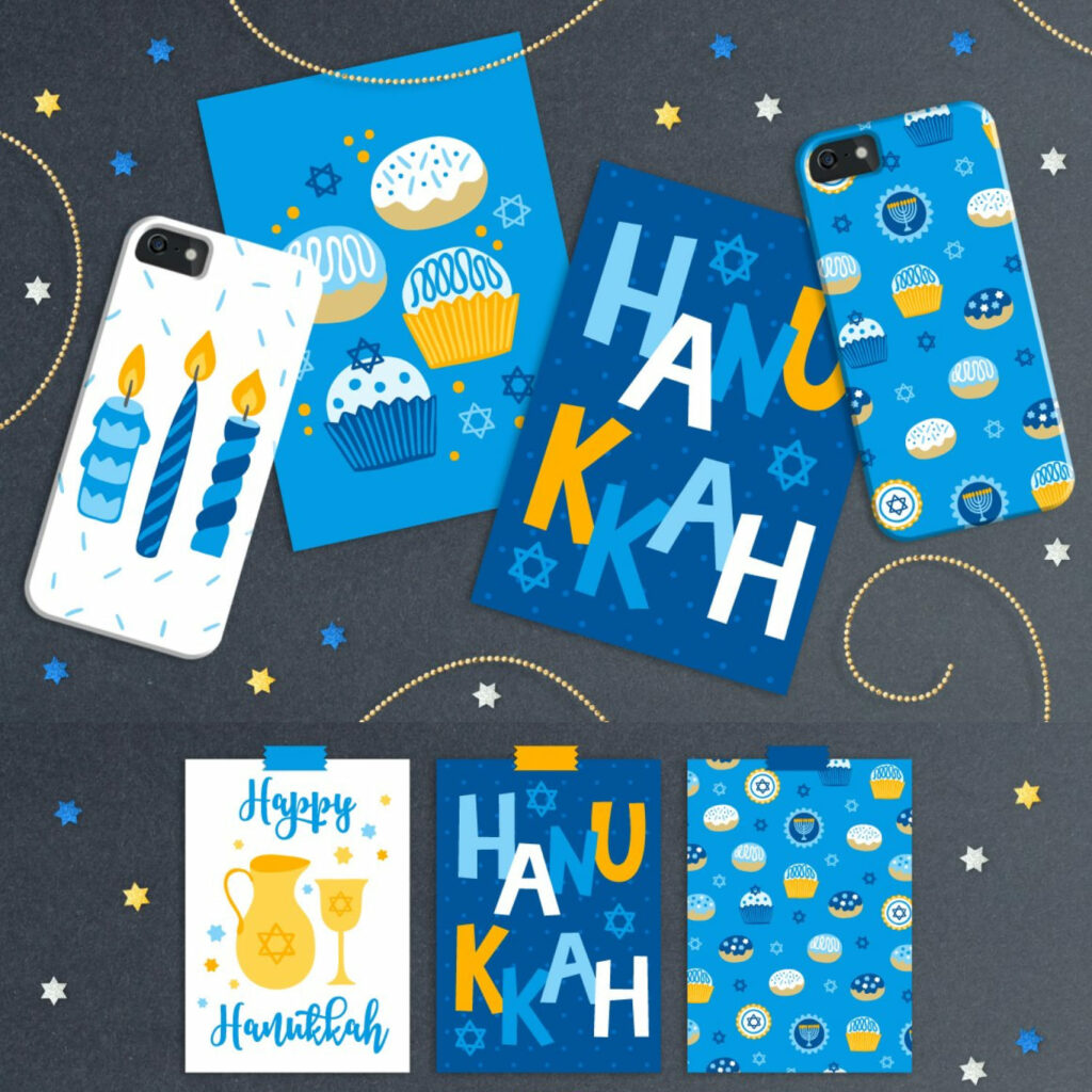 12 Hanukkah Cards & Bonus Patterns – MasterBundles