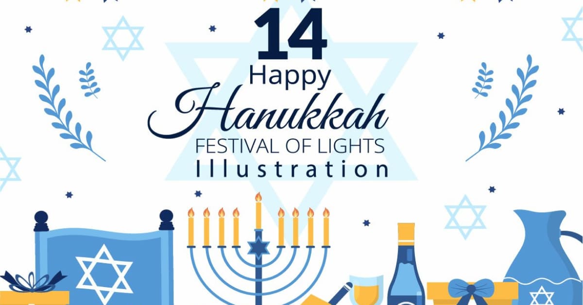14 Happy Hanukkah Jewish Holiday Illustration – MasterBundles