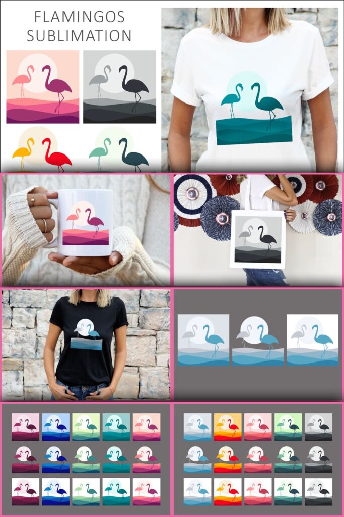Flamingos Sublimation Designs PNG – MasterBundles