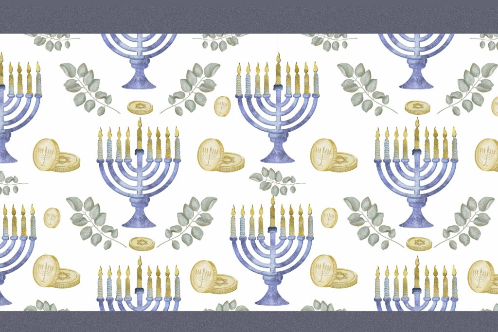 Hanukkah Trendy Seamless Pattern & Digital Paper – MasterBundles