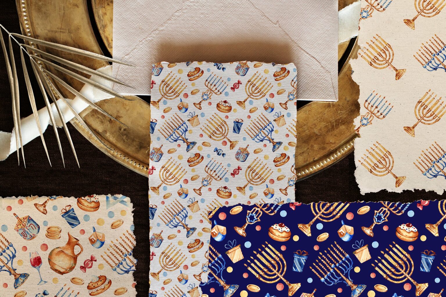 Hanukkah Watercolor Jewish Holiday Clipart Religious – MasterBundles