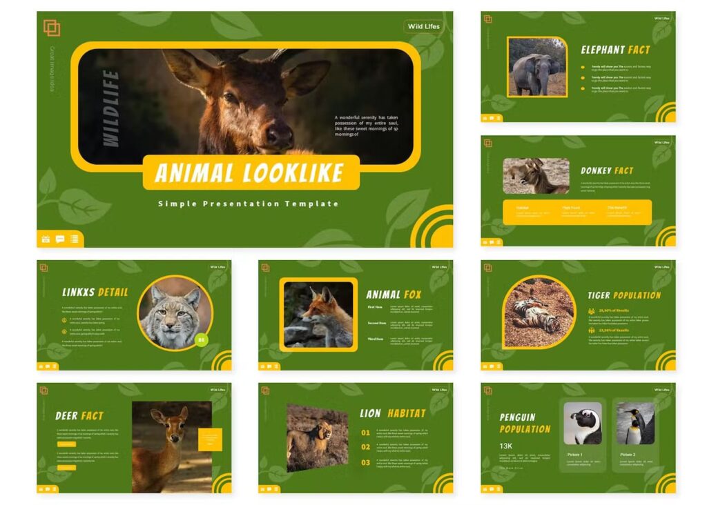 Animal Looklike | Google Slides Template – MasterBundles