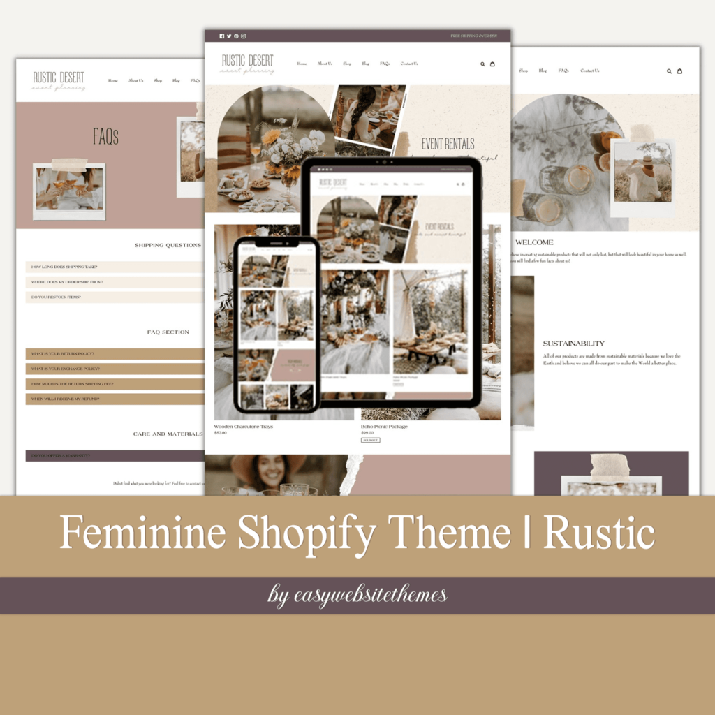 Feminine Shopify Theme | Rustic – MasterBundles
