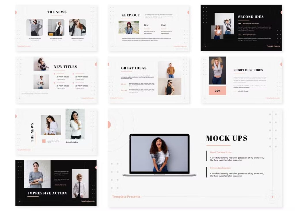 Pretty Model | Powerpoint Template – MasterBundles