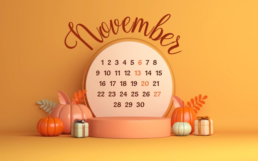 Free Fall November Calendar – MasterBundles
